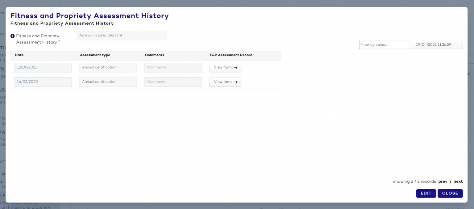 Feature update: Fit and Proper testing - Corterum